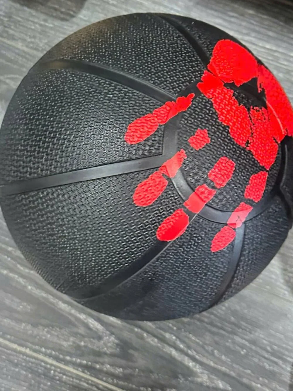 Toys | Cool Black Red Handprint Basketball | Poshmark